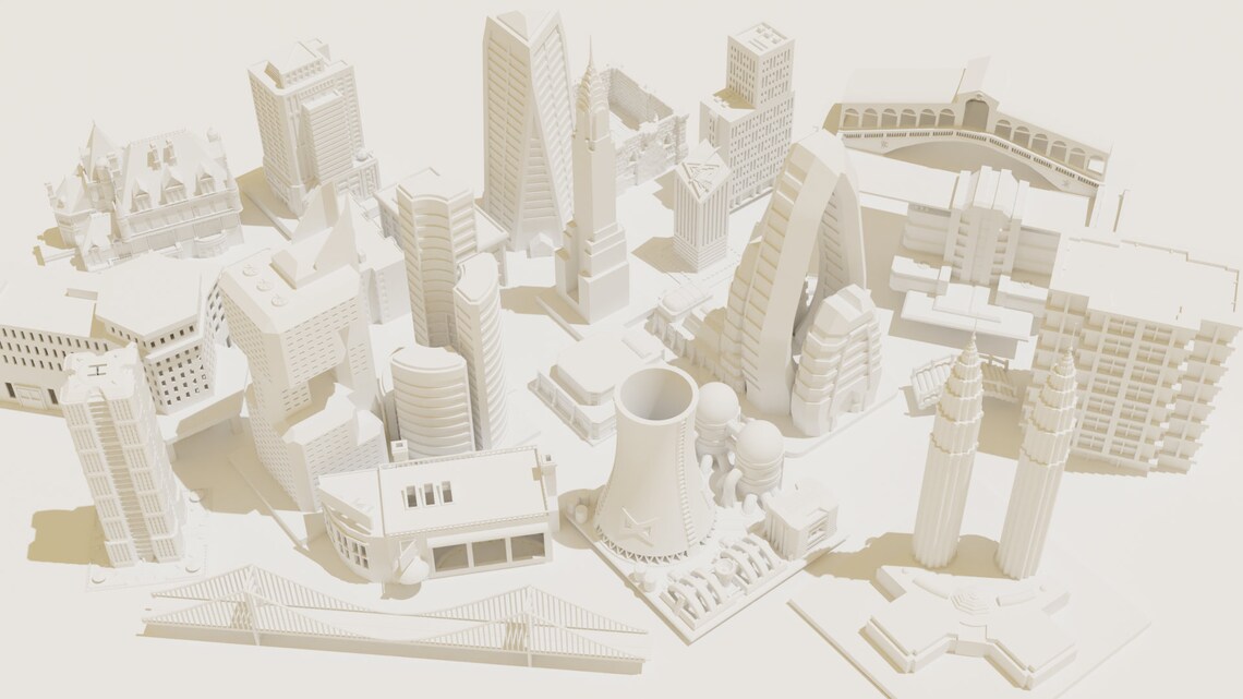 Architectural Models Stl Package for 3d Printers, Skyscrapers and ...