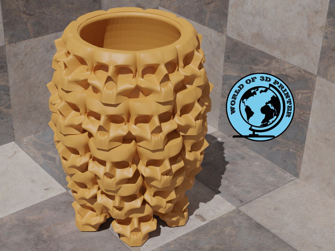 Skulls Vase Stl, Skeletons Vase 3d Model, 3d Printable Flowerpot, 3d ...