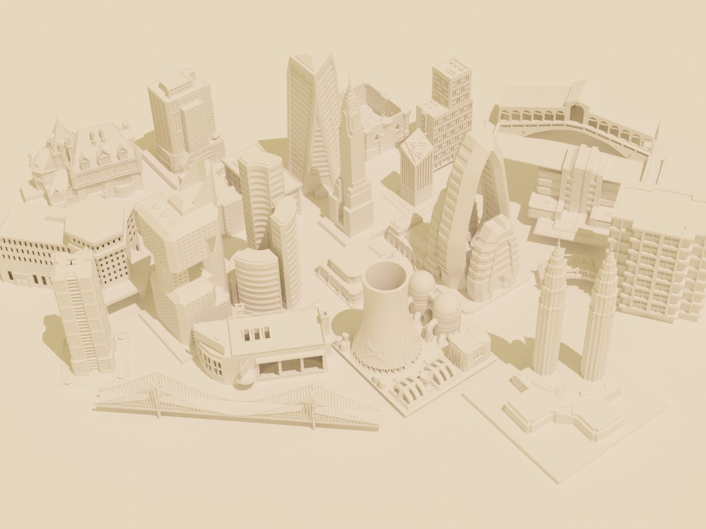 Architectural Models Stl Package for 3d Printers, Skyscrapers and ...