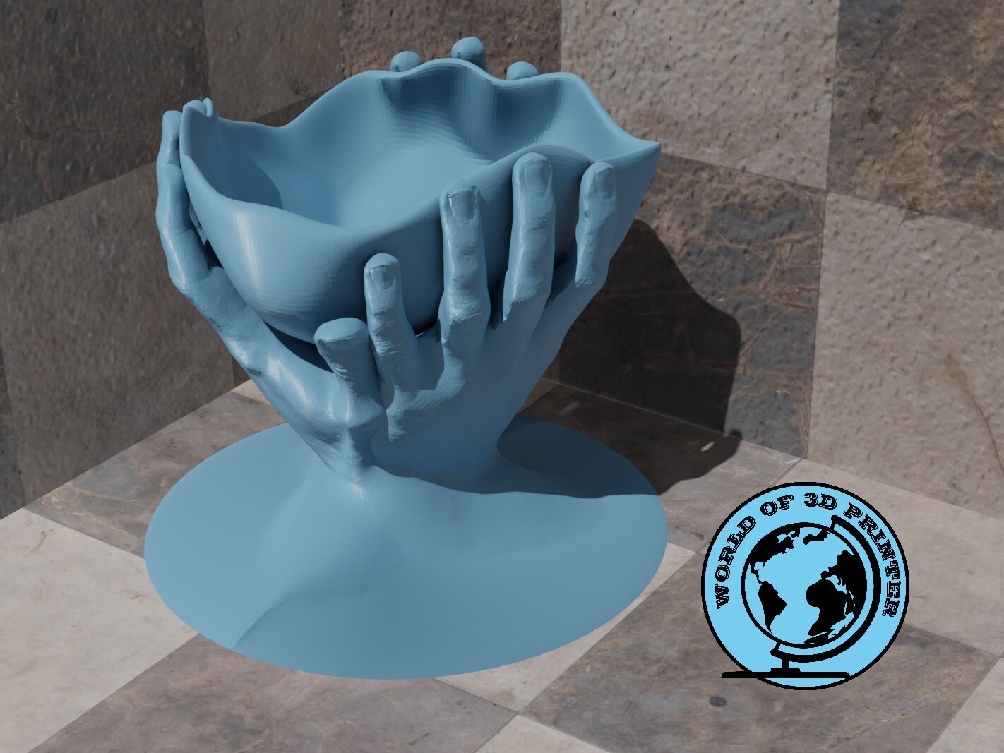 In the Palm Case Pot Stl, Hand Flowerpot Stl File, Handful Planterpot ...