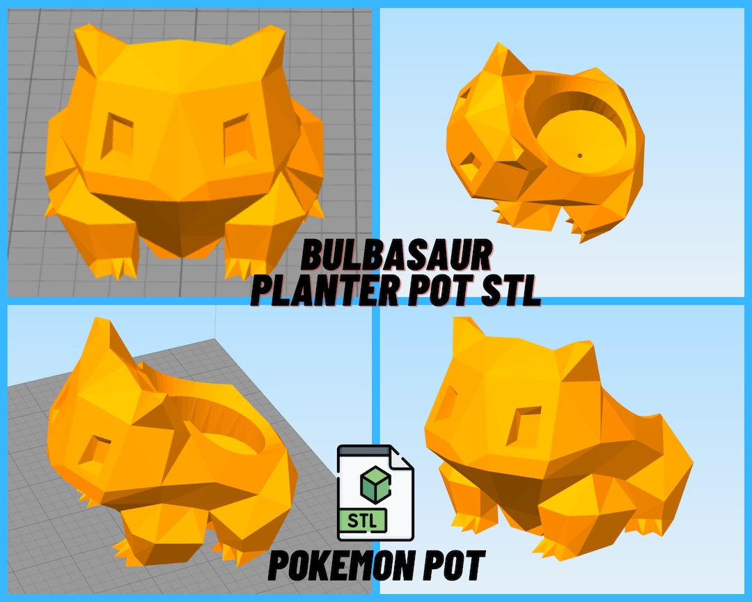 Bulbasaur Flower Pot Stl File, Pokemon Flower Pot Stl, Bulbasaur ...