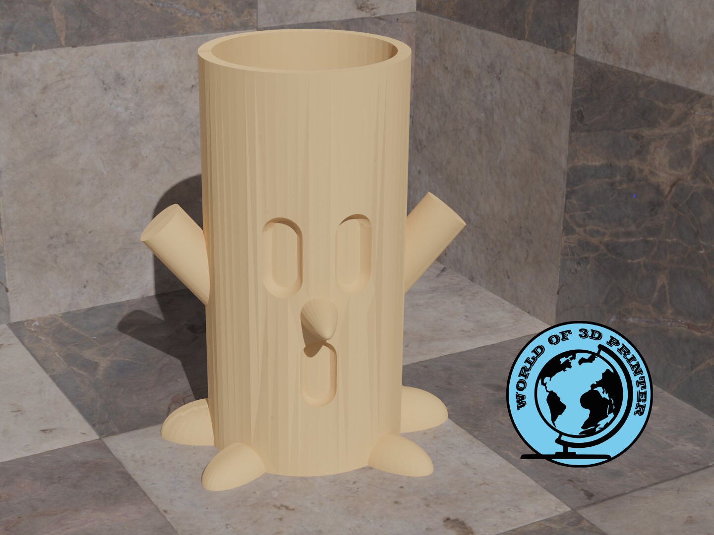 Wood Flowerpot Stl File, Bough Stl File, Billet Pot Stl, 3D Printing ...