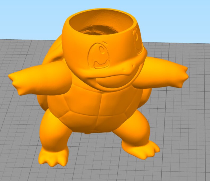 Squirtle Flower Pot Stl File, Squirtle Pokemon Planter Pot Stl ...