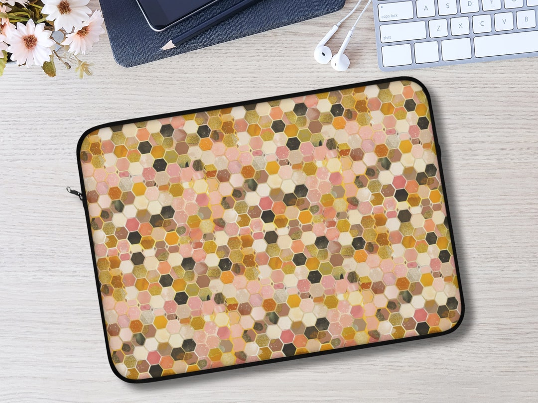 Mosaic Stained Glass Honeycomb Print Laptop Sleeve, Womens Laptop Bag ...