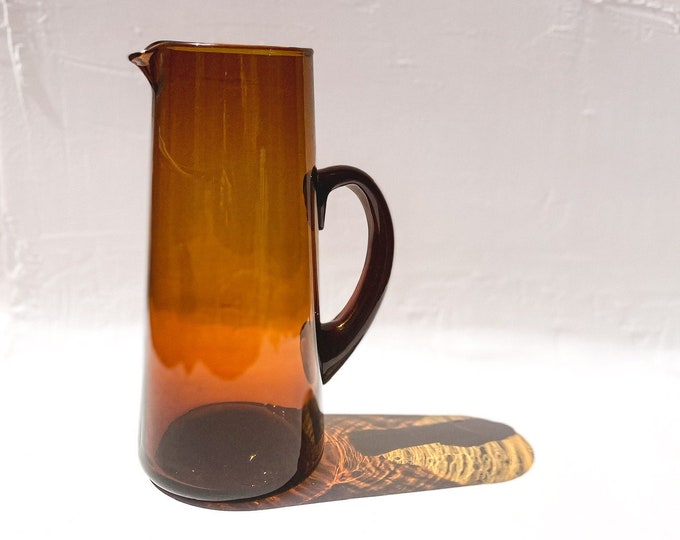 60s/70s Vintage Pitcher/carafe. Amber Brown Blown Glass. Can Be Used as ...