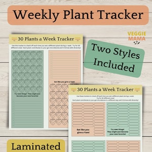 Laminated Reusable Tracker! 30 Plants a Week Tracker; Plant Diversity ...