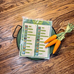 Daily Dozen Checklist Laminated Hard Copy Plant Based Tracker 8.5" X 11 ...
