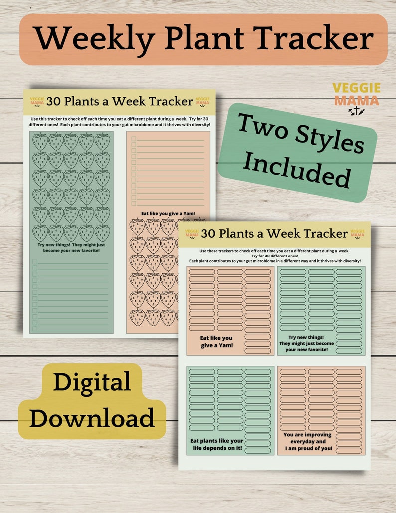 30 Plants a Week Tracker; Plant Diversity Tracker; Plant Based Eating ...