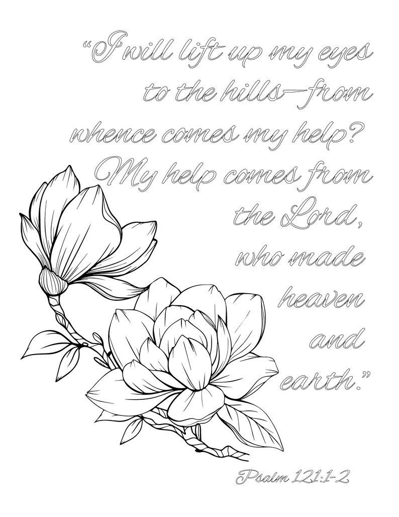 10 Unique Bible Verse Coloring Sheets, Flowers and Butterflies - Etsy ...