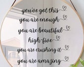 Positive Affirmation Mirror Decal. Pick Your Design and Color. - Etsy