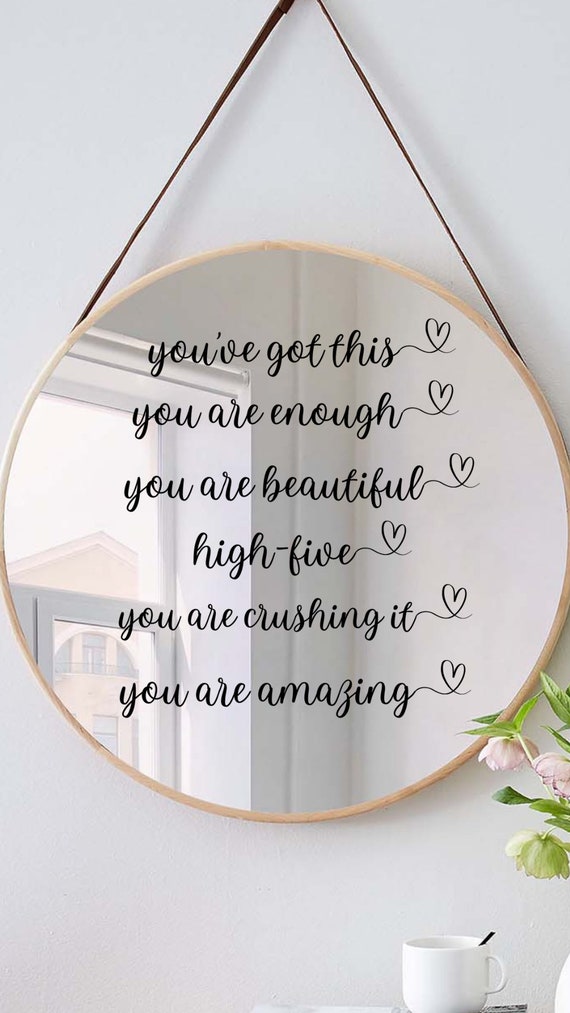 Positive Affirmation Mirror Decal. Pick Your Design and Color. - Etsy