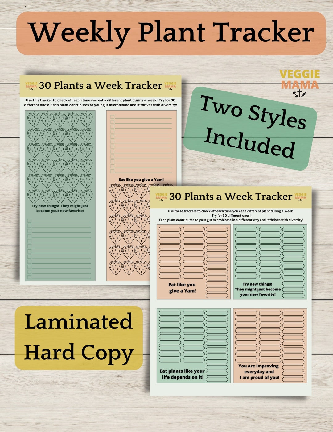 Laminated Reusable Tracker! 30 Plants a Week Tracker; Plant Diversity ...