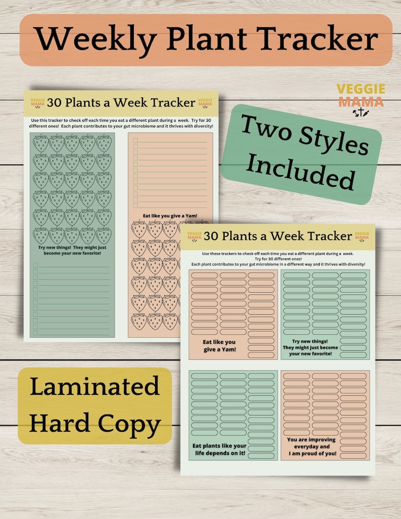 Laminated Reusable Tracker! 30 Plants a Week Tracker; Plant Diversity ...