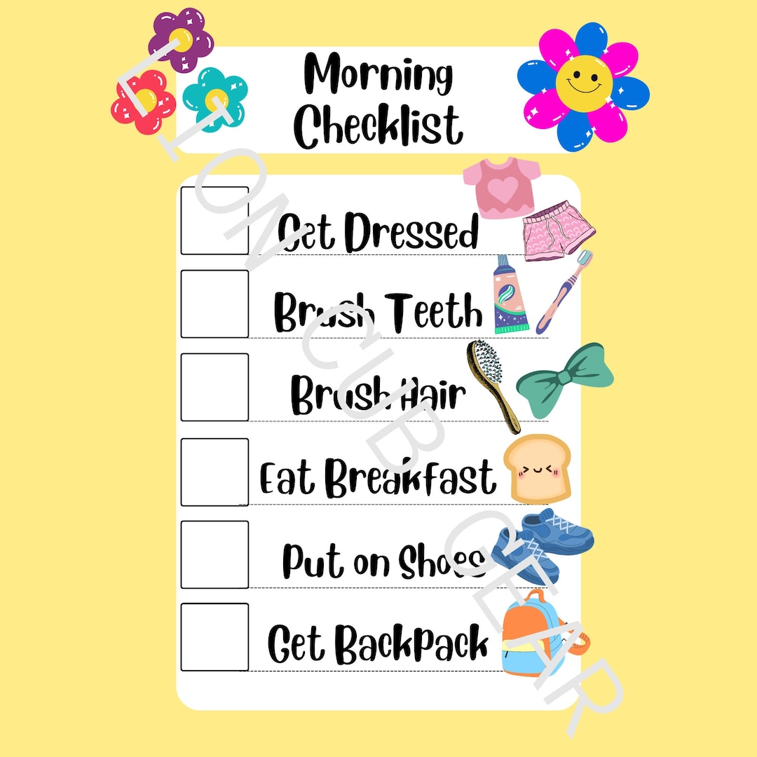 Checklist for Kids - Etsy