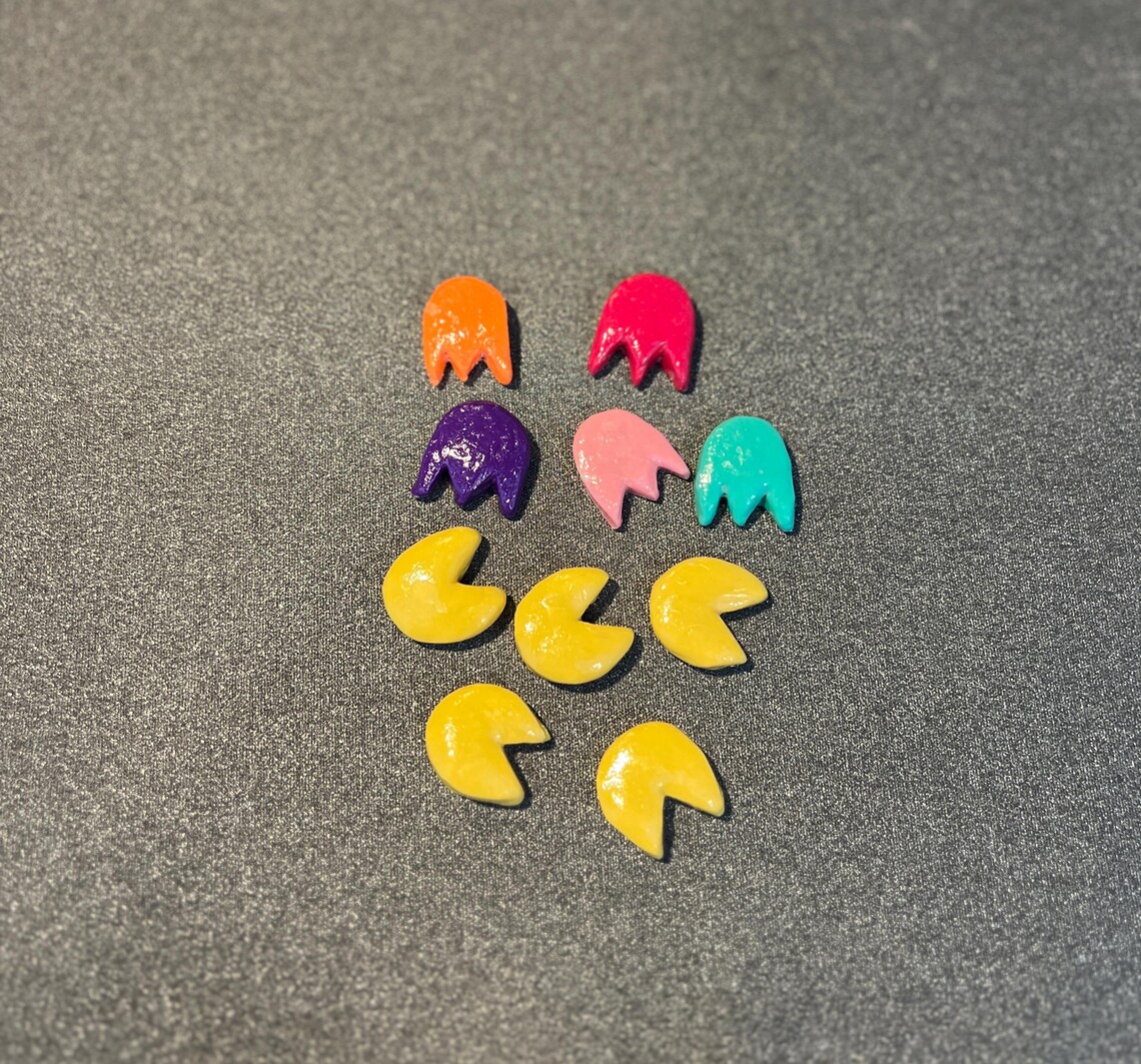 Retro Pac-man Tic-tac-toe Game – Handmade Polymer Clay Board – 80s ...