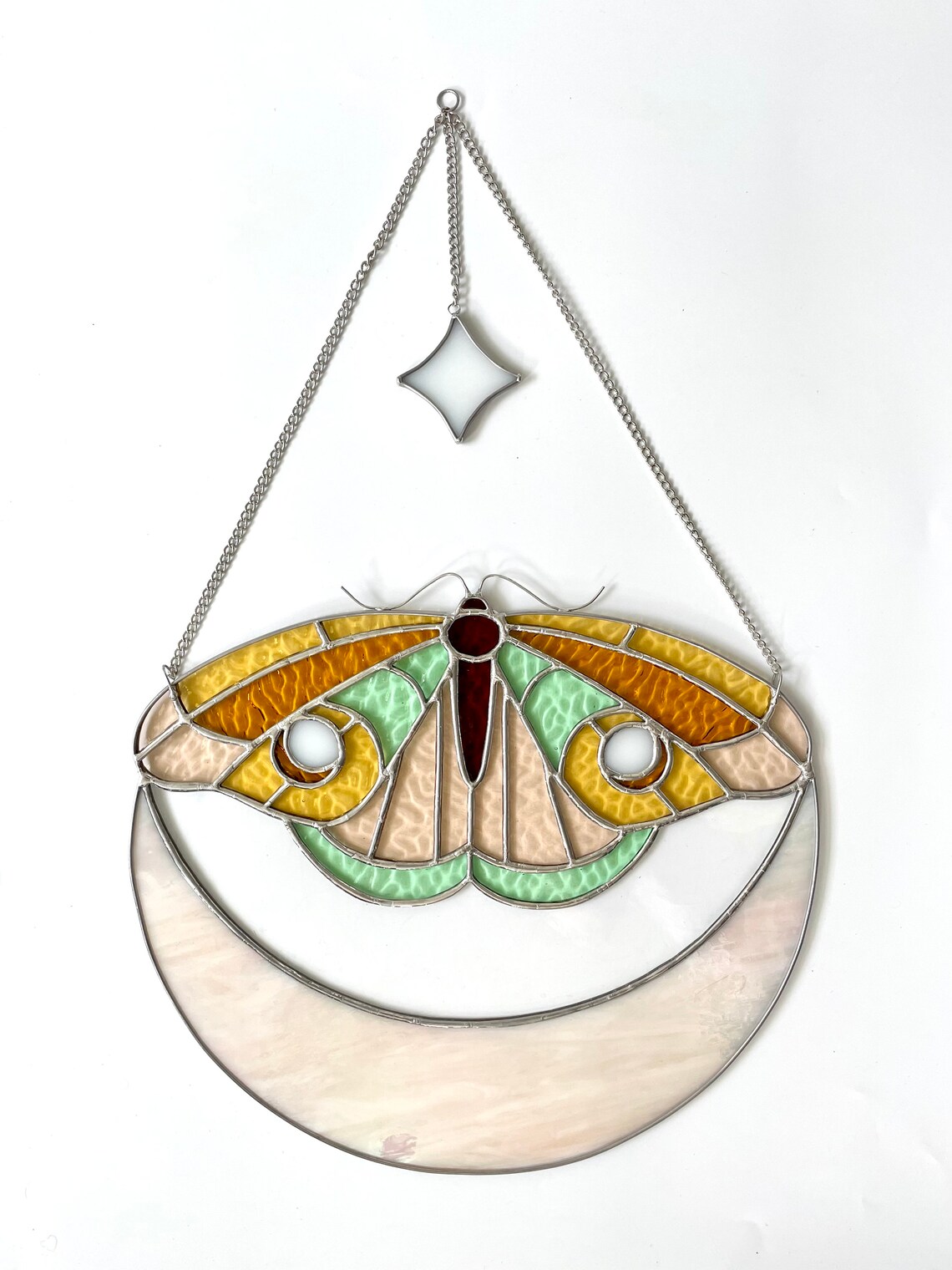 Pattern Moon Moth for Stained Glass PERSONAL Suncatcher - Etsy