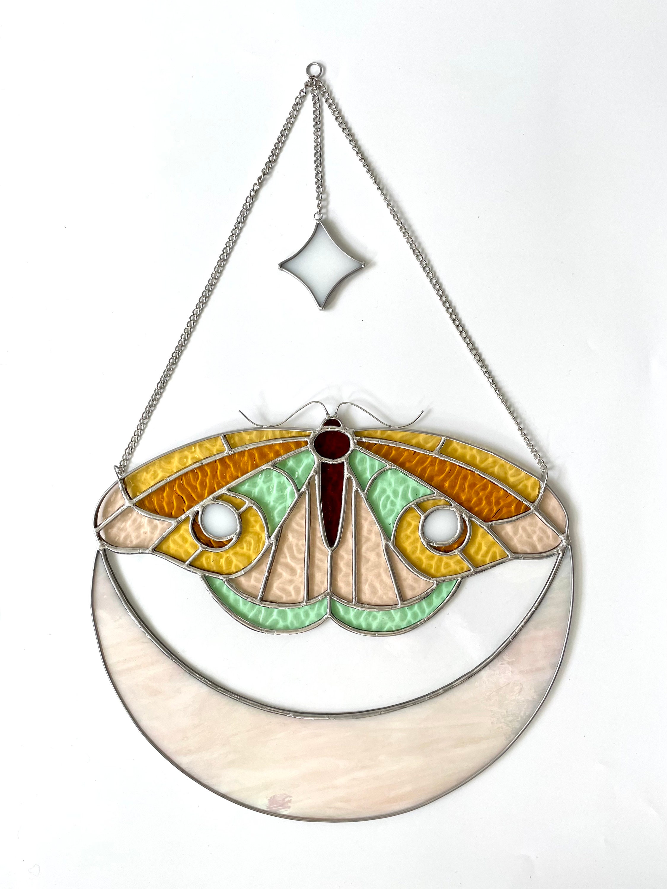 Pattern Moon Moth for Stained Glass PERSONAL Suncatcher - Etsy