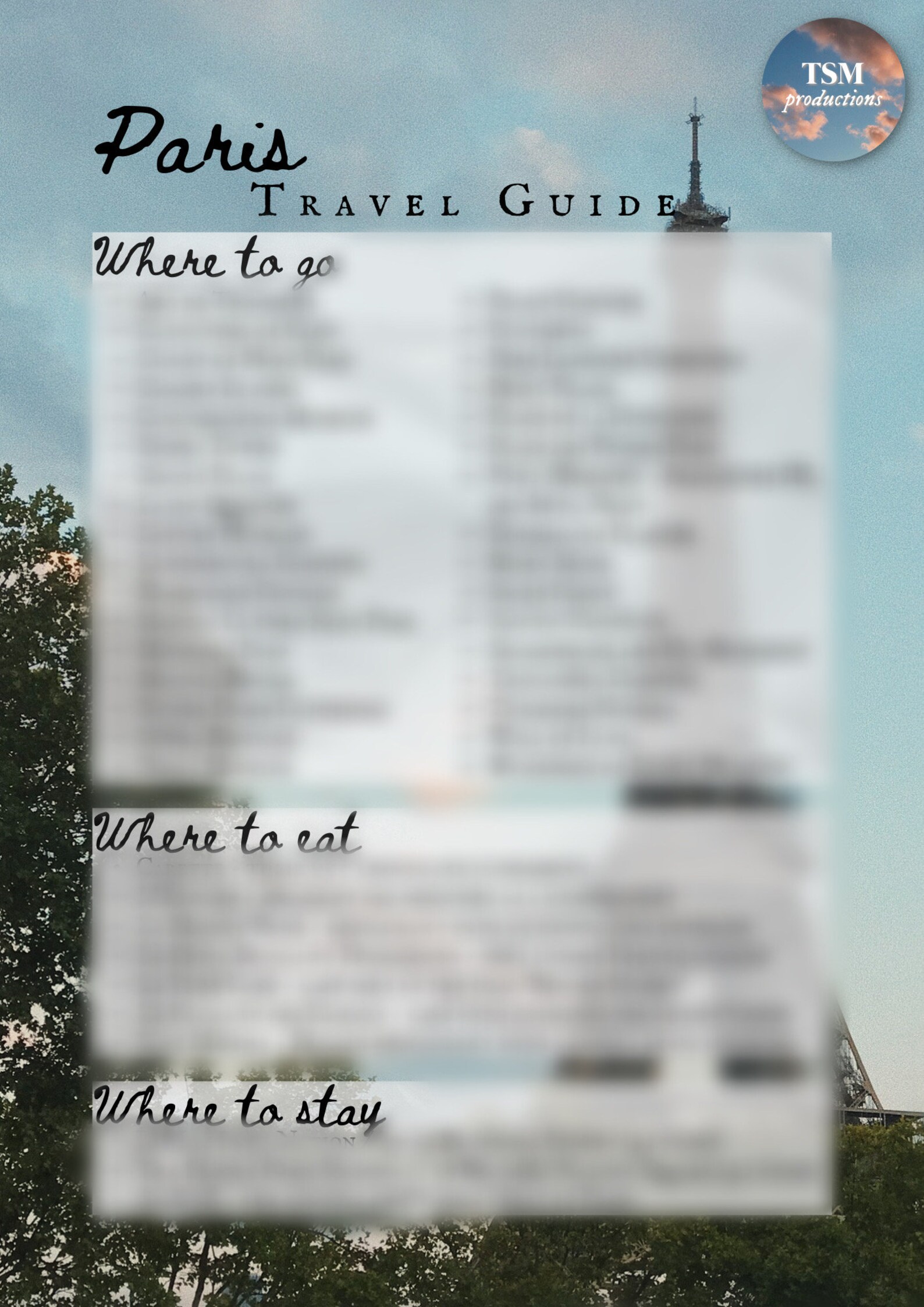 Paris, France Travel Guide Printable // Budget City Break Itinerary ...