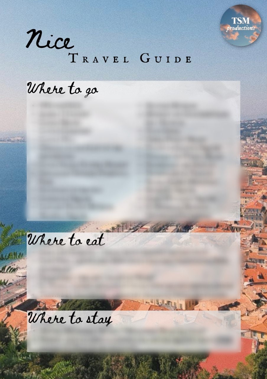 Nice, France Travel Guide Printable // Budget City Break Itinerary ...