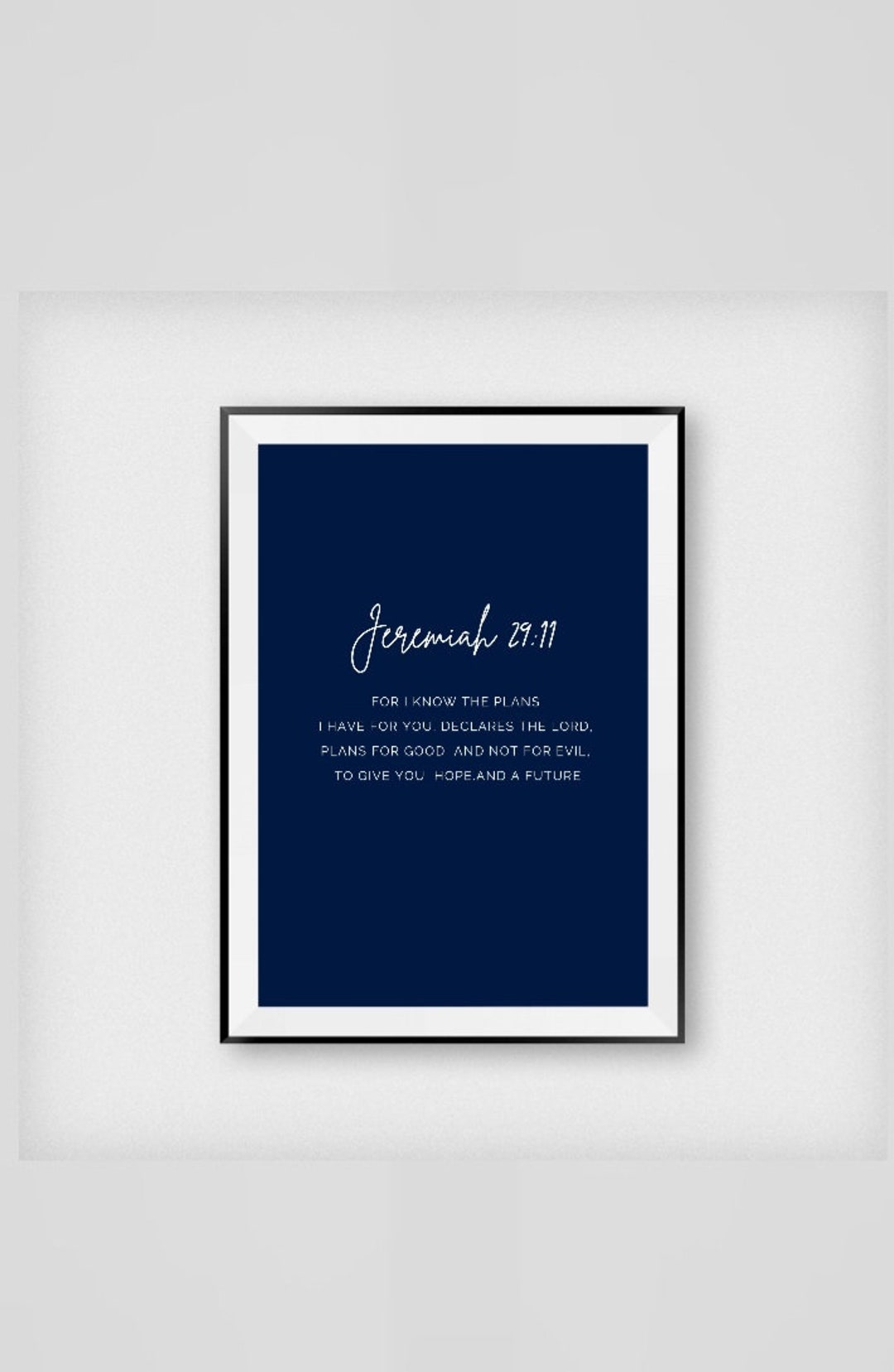 Jeremiah 2911 Bible Verse Wall Art Nurserybaptism Farmhouse Christian ...