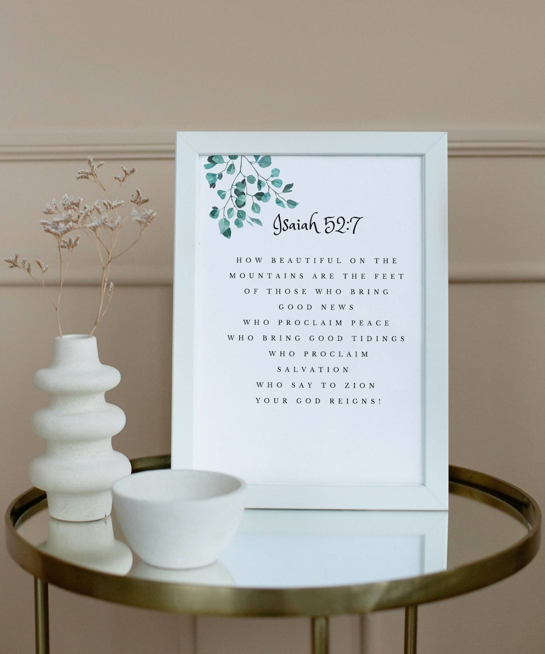 ISAIAH 52:7 How Beautiful Are the Feet Bible Verse Wall Art Baptism ...