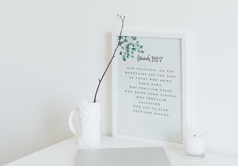 ISAIAH 52:7 How Beautiful Are the Feet Bible Verse Wall Art - Etsy