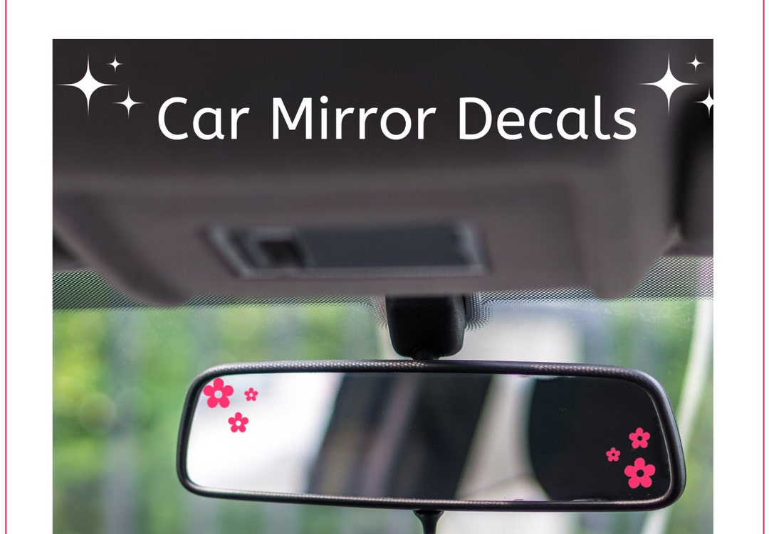 Pink Flower Car Mirror Decal Car Mirror Sticker Rear View Mirror Decal ...