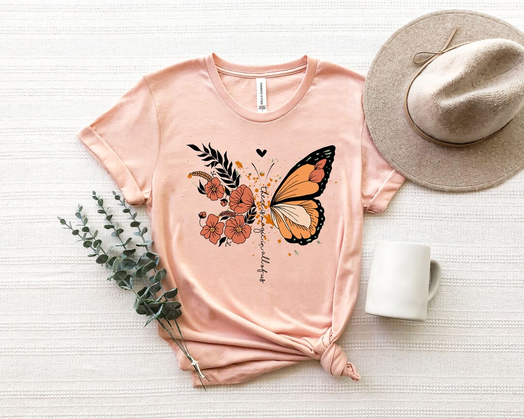 Cute Butterfly T-shirt, Girl Power Shirt, Floral Tee, Witchy Shirt ...