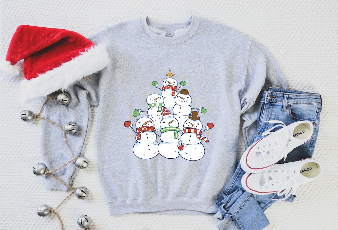 Funny Snowman Sweatshirt, Beautiful Christmas Trees From Snowmen, Funny ...