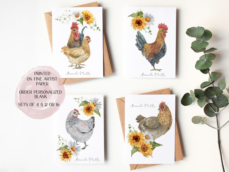 Chicken Notecards Chicken Greeting Cards Chicken Note - Etsy