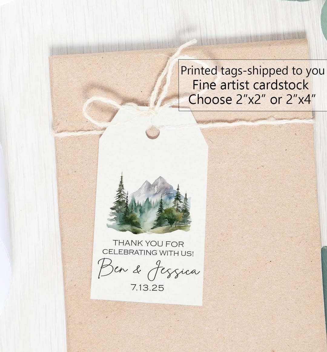 Mountain Favor Tags for Weddings, Bachelorette, Engagement Party ...