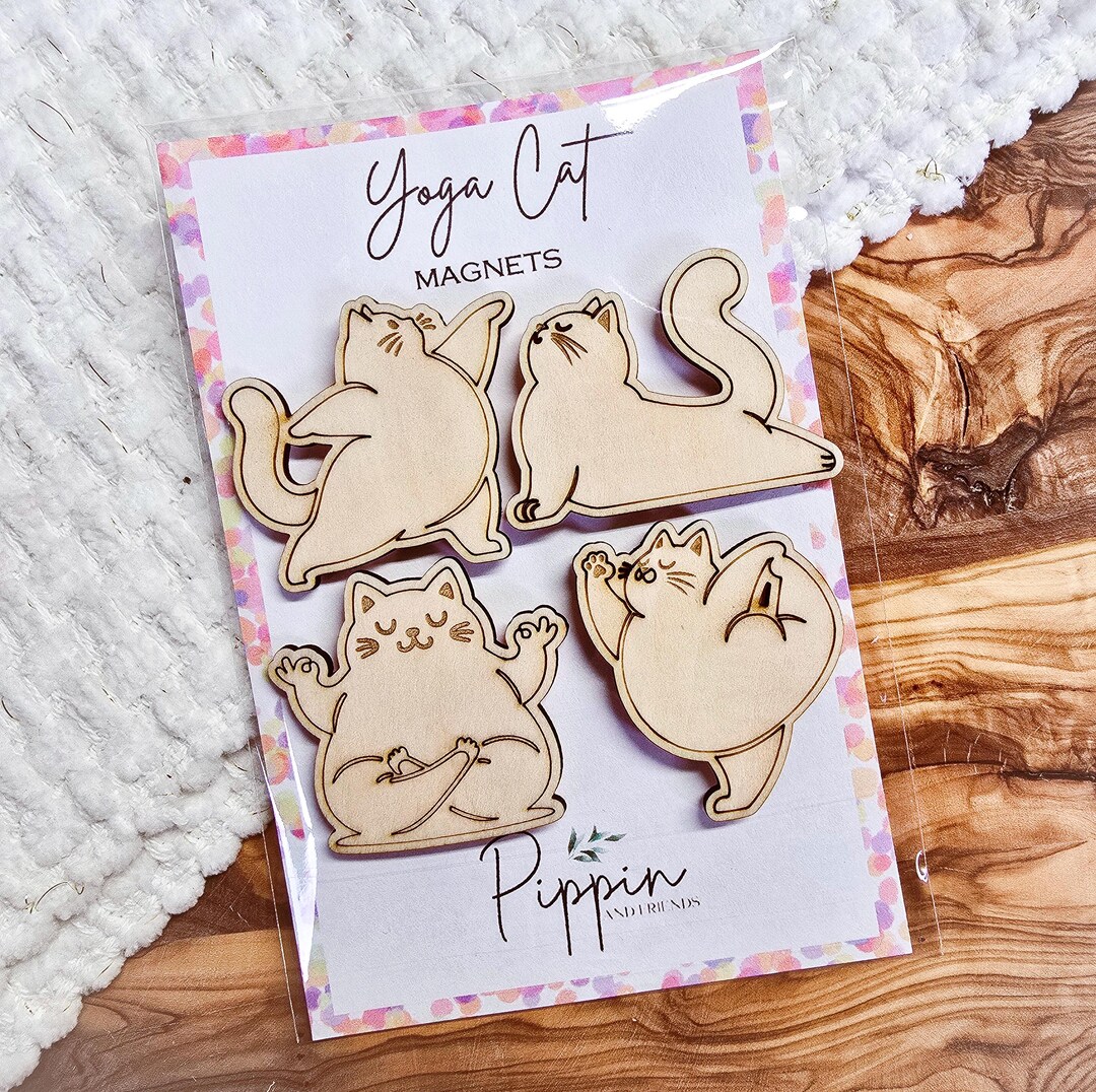 Cat Magnets, Cute Yoga Fridge Magnet, Cat Enthusiast Gifts, Cat Lover ...