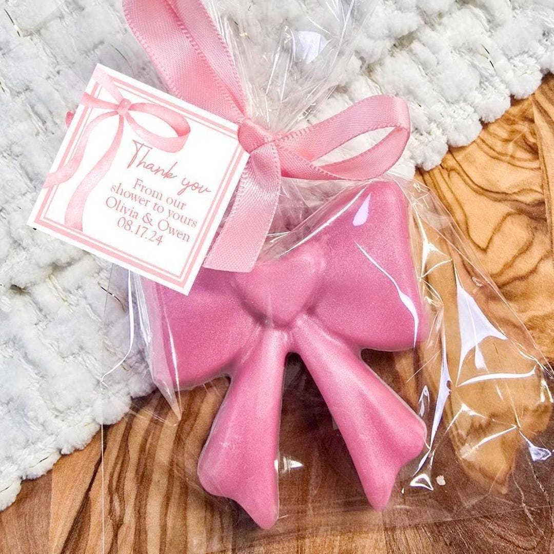 Pink Bow Soap Favors for Baby Showers, Bridal Showers, Guest Than You ...