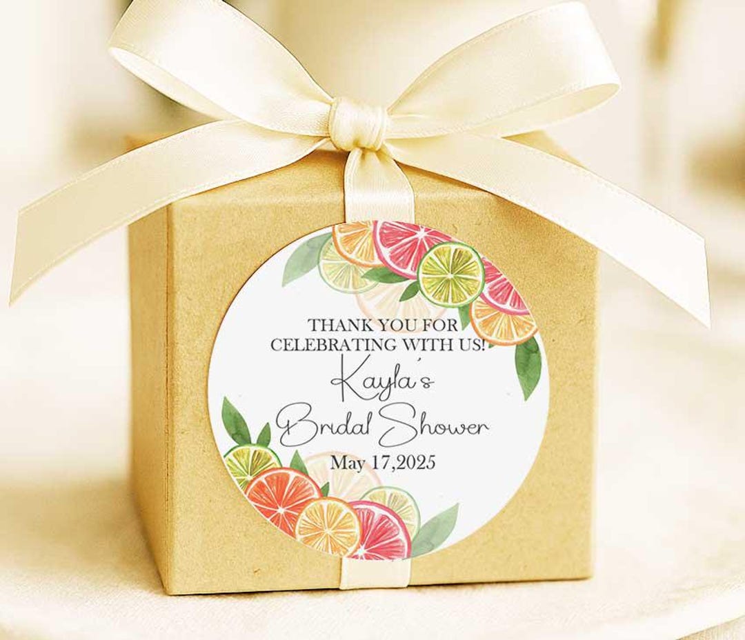 Citrus Bridal Shower Stickers - Main Squeeze Tags - Citrus Tags ...