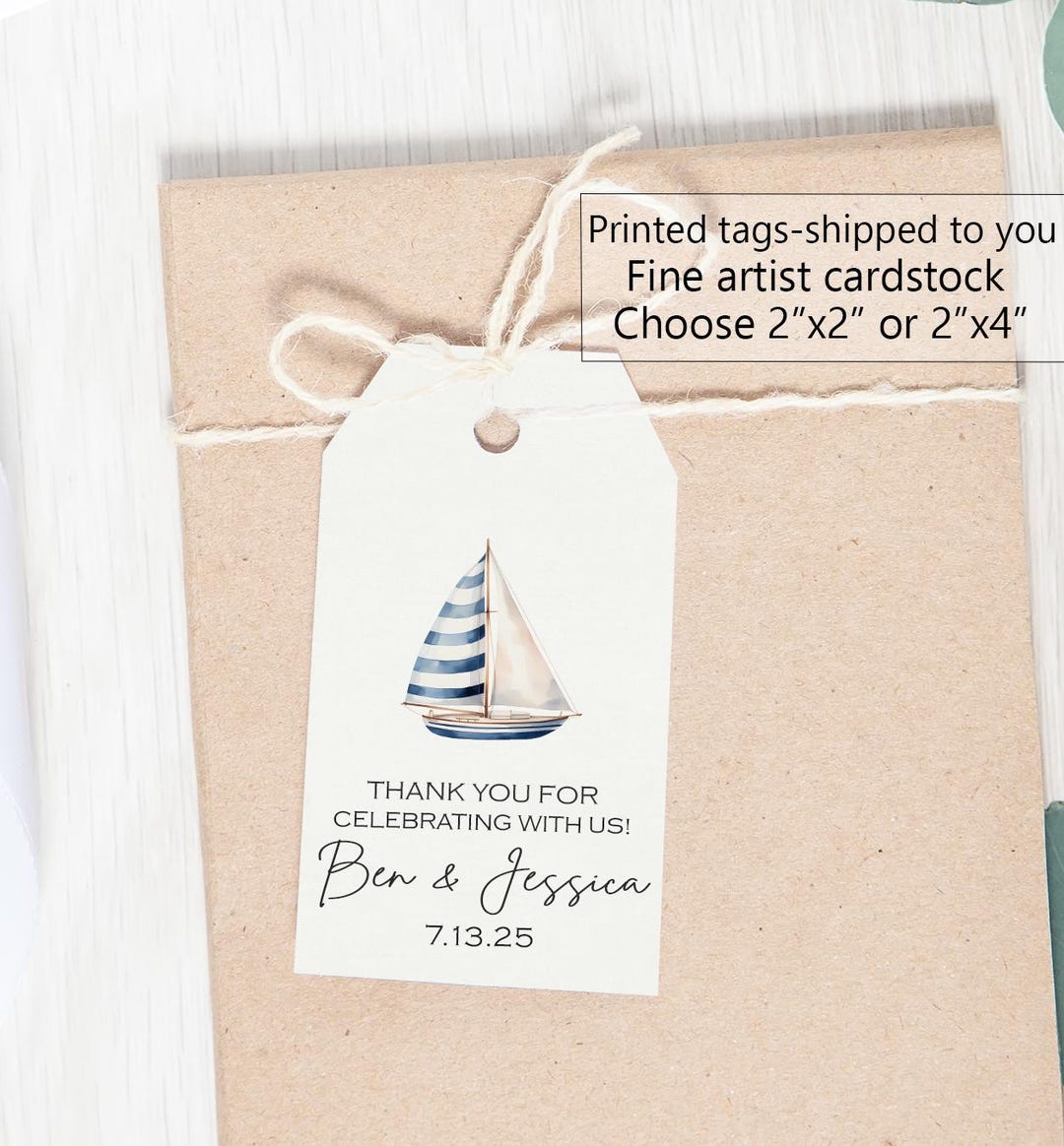 Nautical Favor Tags for Weddings, Bachelorette, Engagement Party ...