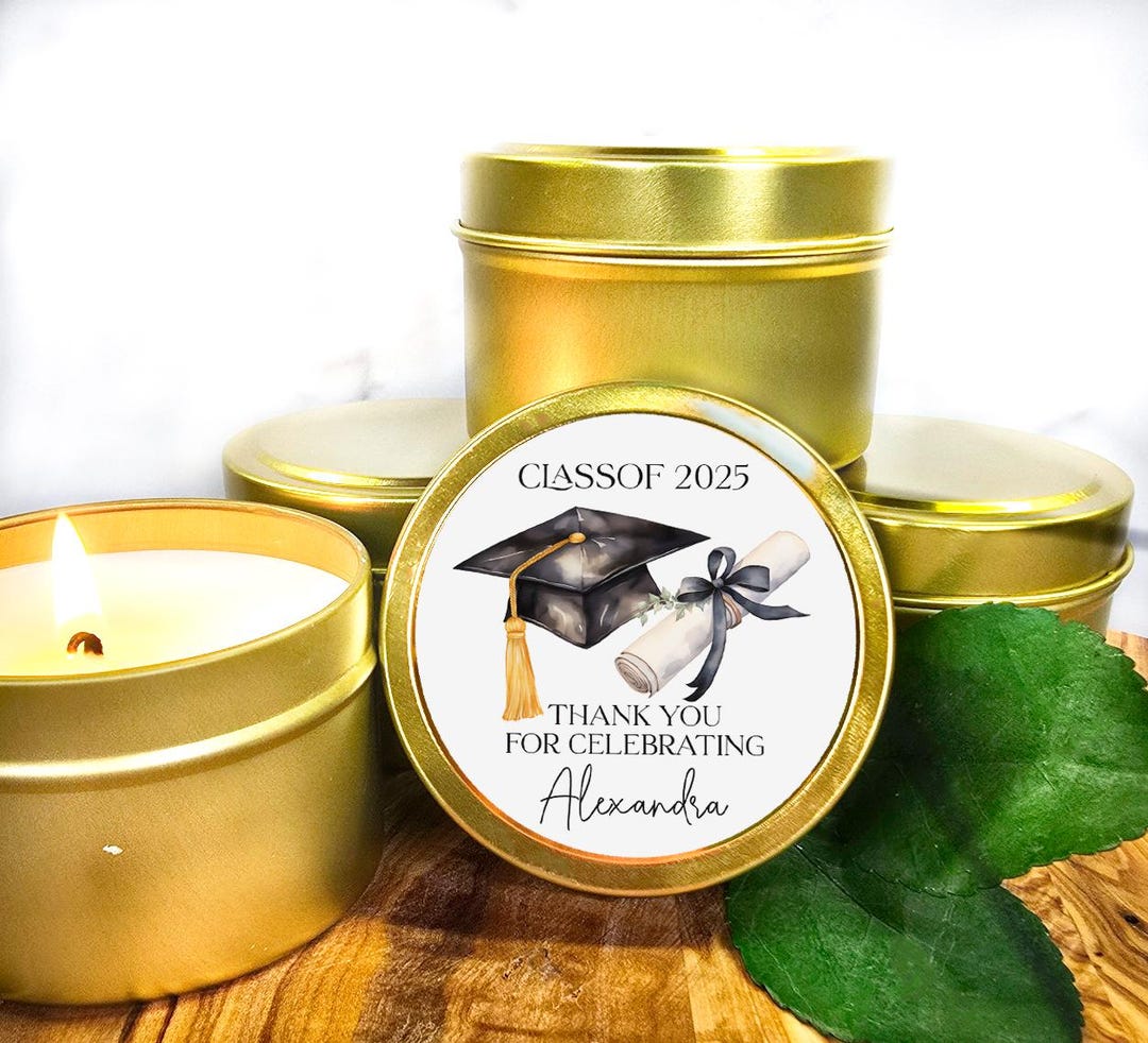 Graduation Party Favors, Grad Favors for Guests, Personalized Candle ...