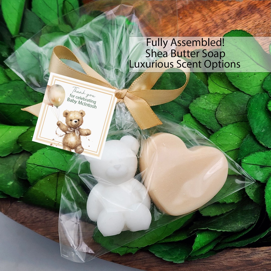 Gender Neutral Bear Baby Shower Favors - Cream Teddy Bear Theme Favors ...