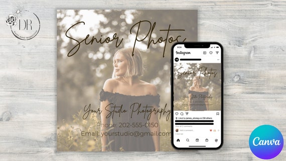 Senior Photos Template Senior Photo Marketing Senior Photo | Etsy