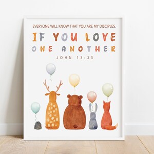 Bible Verse Printable Wall Art for Kids, John 13 35, Love Each Other ...