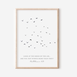Bible Verse Printable Wall Art Matthew 6:26 Look at the Birds ...