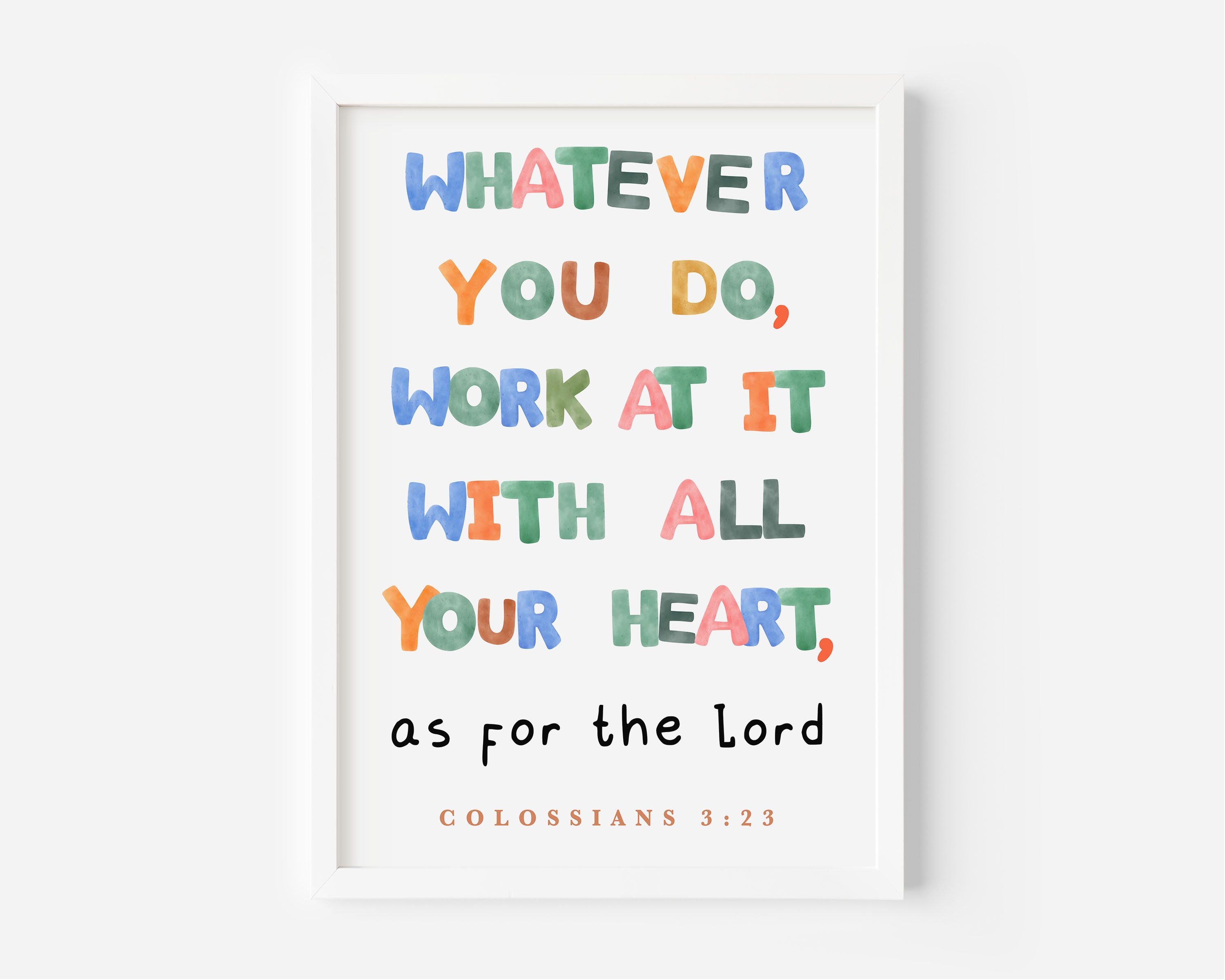 Encouraging Christian Poster for Kids - Whatever You Do, Do It as for ...