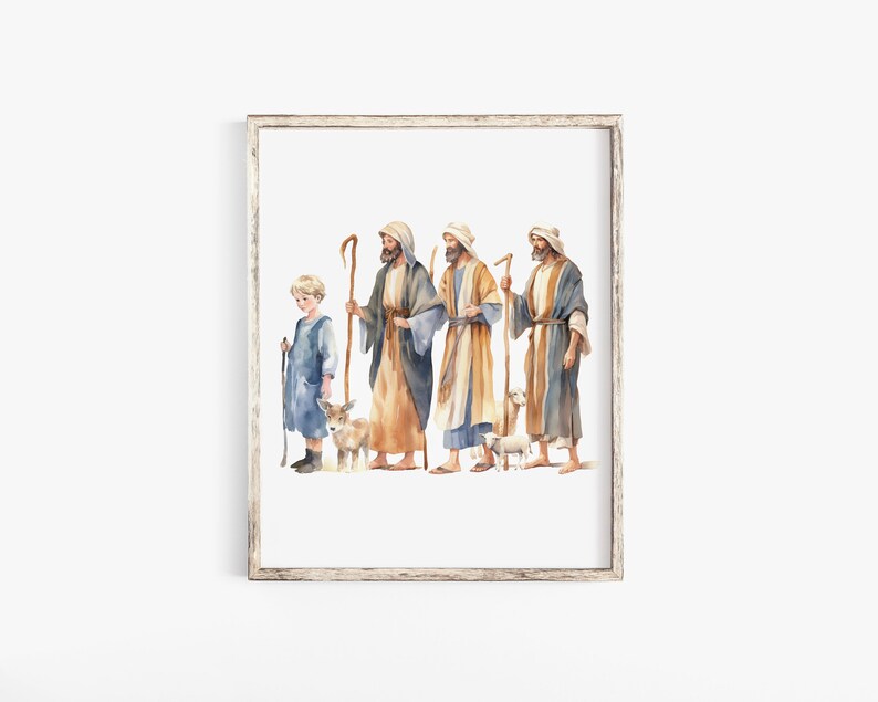 Nativity Scene Gallery Wall Art Set of 6 Printable Posters, Religious ...