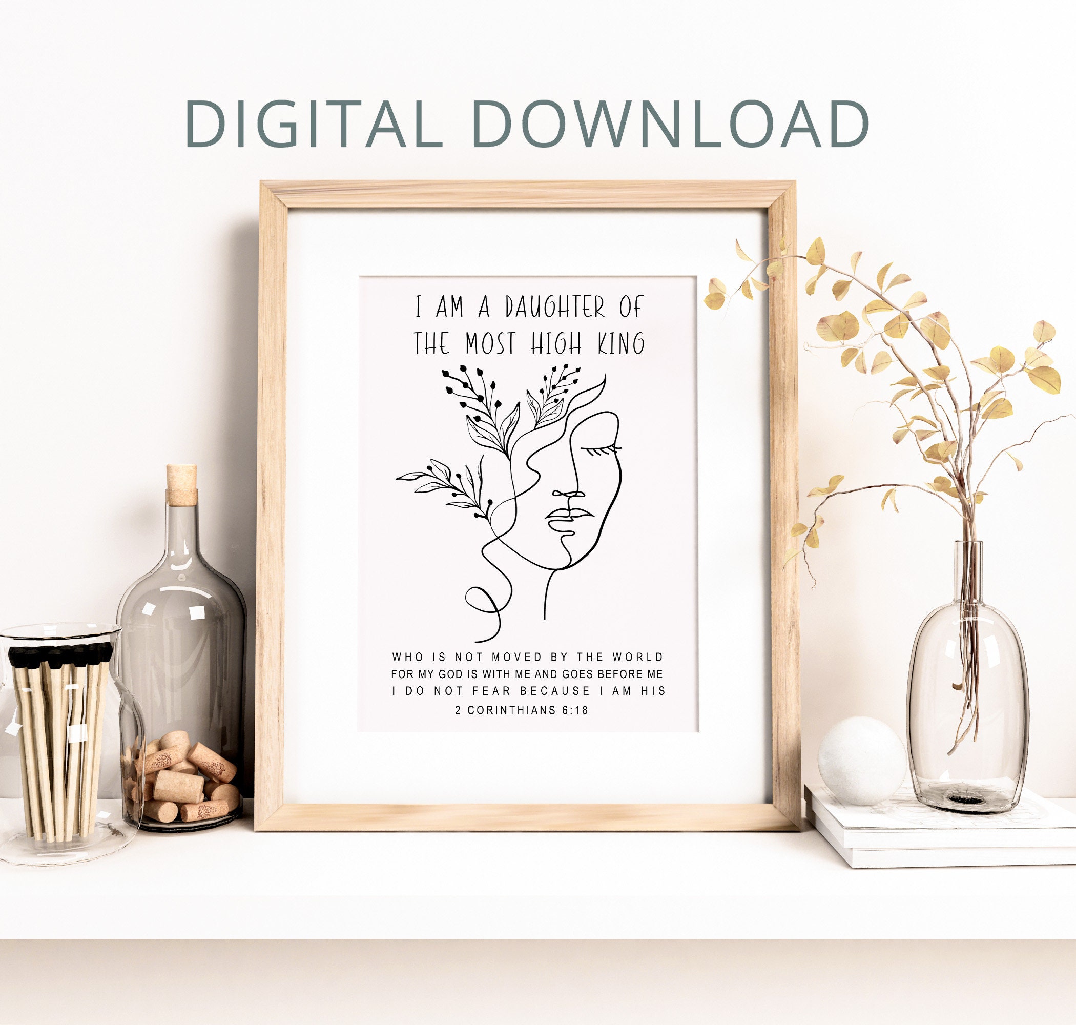 Bible Verse Printable Wall Art Positive Affirmation, Christian Faith ...