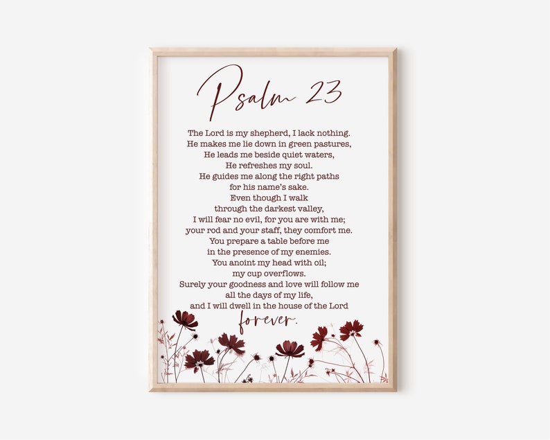 The Lord is My Shepherd Psalm 23 Bible Verse Poster - Etsy