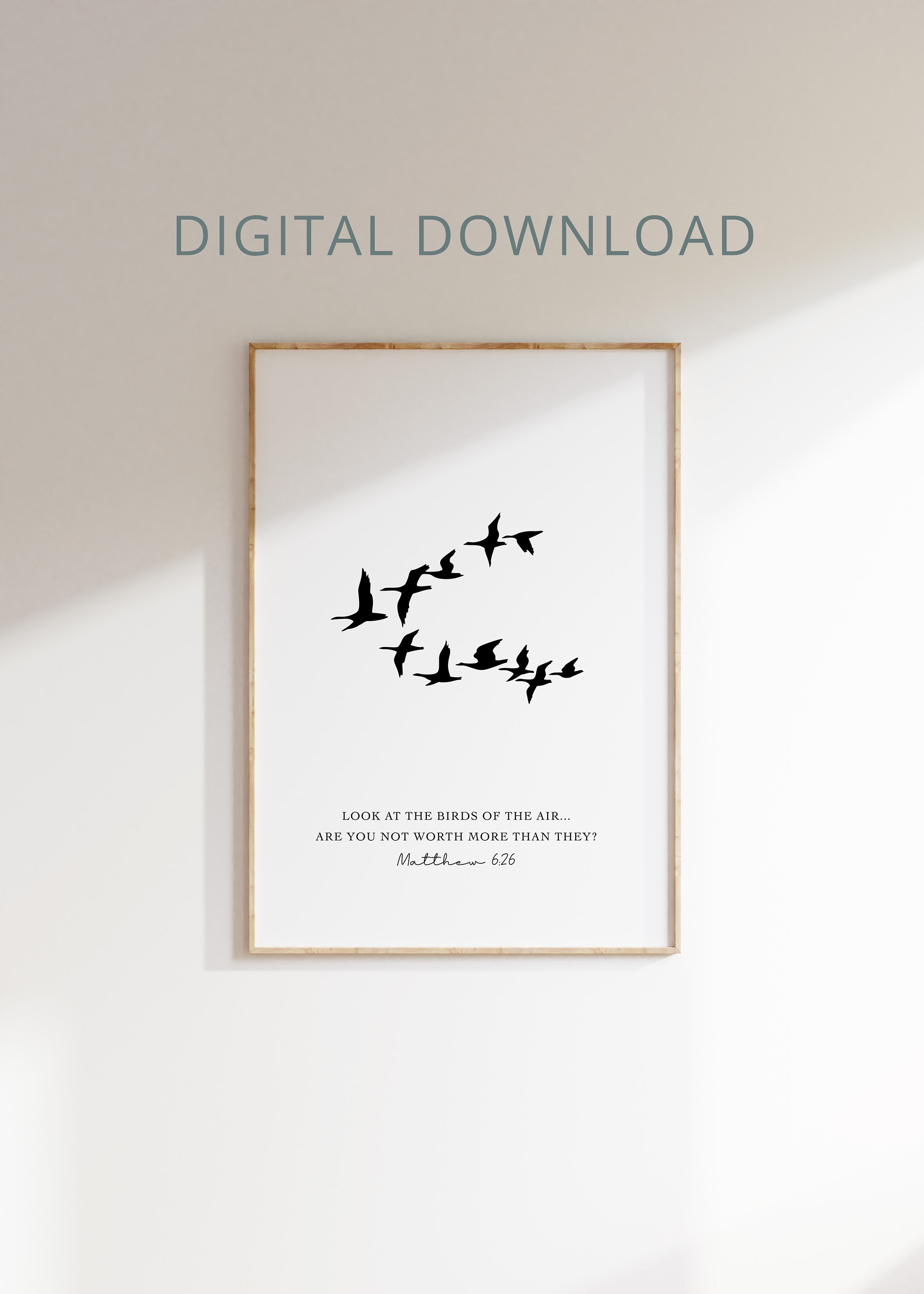 Bible Verse Printable Wall Art Matthew 6:26 Look at the Birds of the ...