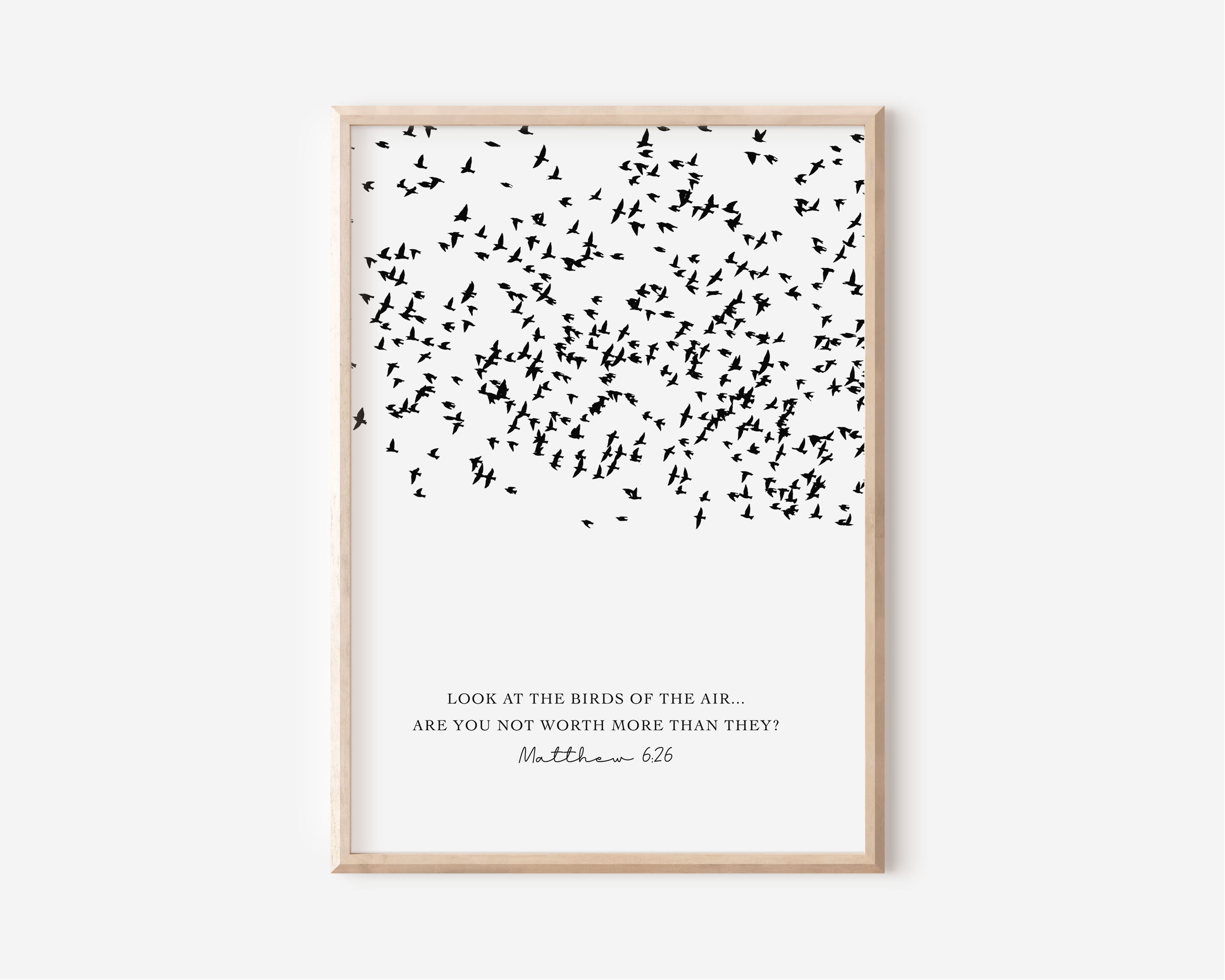 Bible Verse Printable Wall Art Matthew 6:26 Look at the Birds ...