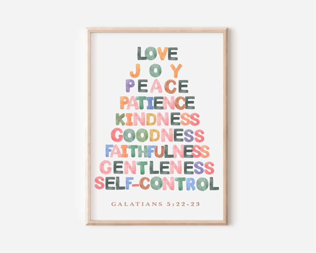 Fruit of the Spirit Kids' Poster in Watercolor - Galatians 5:22-23 ...