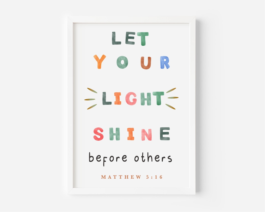 Encouraging Christian Poster for Kids - Let Your Light Shine - Matthew ...