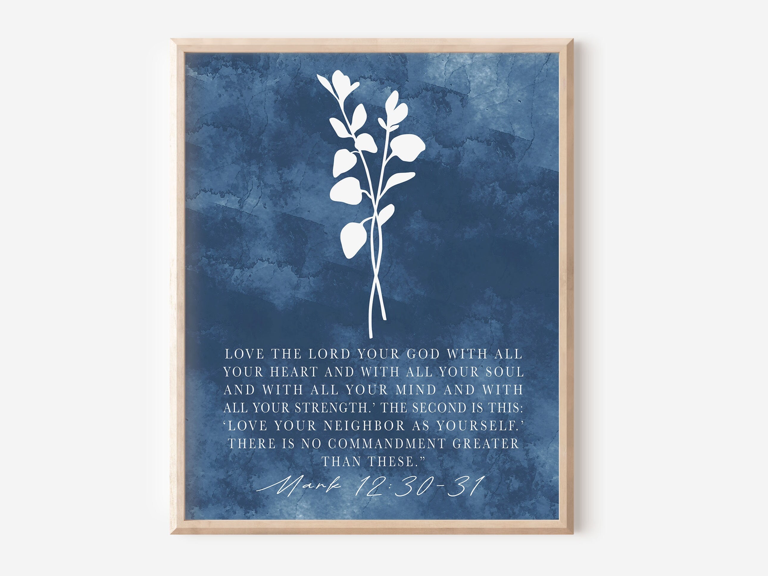 Set of 3 Christian Navy Blue Printable Wall Art Posters, Religious ...