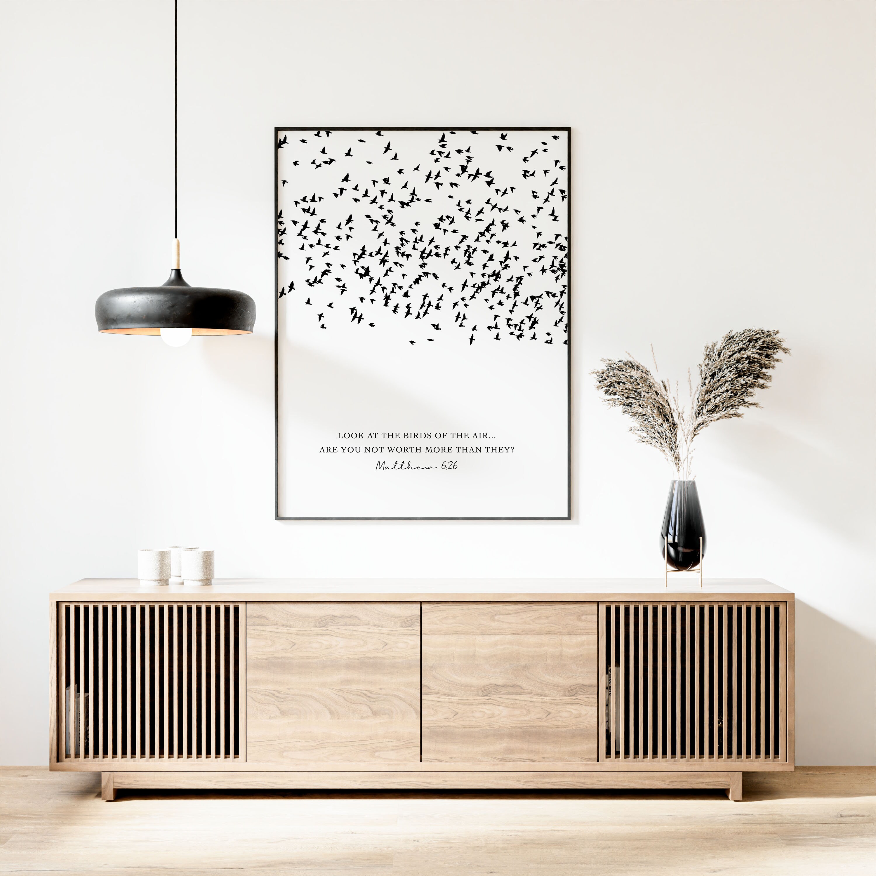Bible Verse Printable Wall Art Matthew 6:26 Look at the Birds ...